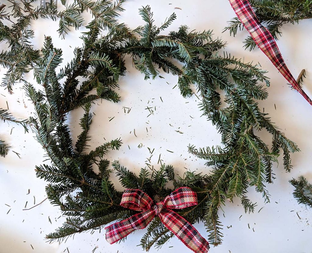 DIY Christmas wreath made from tree trimmings- Sincerely Cait